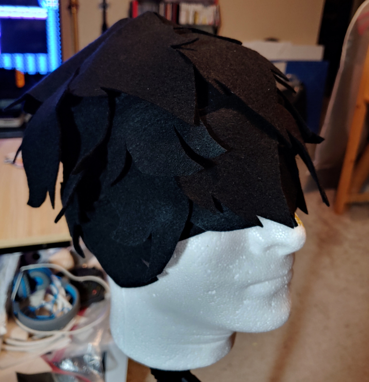 Felt wig alternative for short-haired characters – Leafnin Cosplay