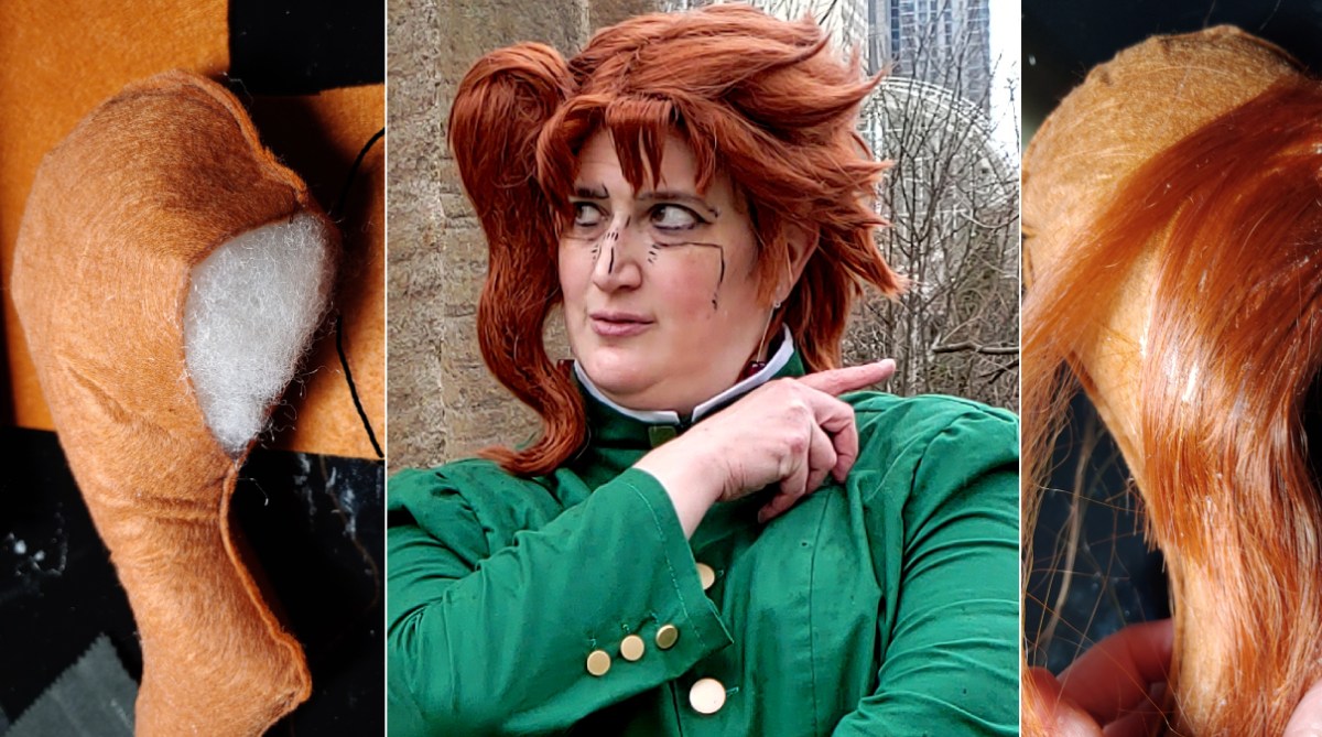 Stuffed felt pillow base for gravity-defying wig details – Leafnin Cosplay