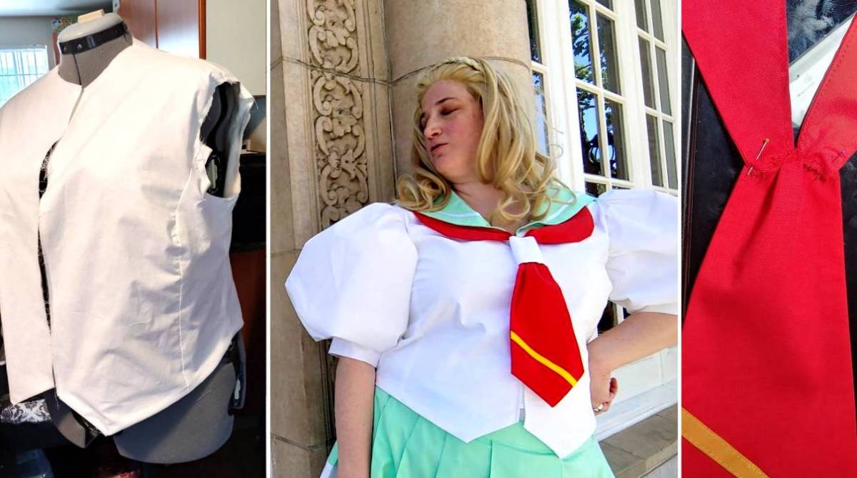 Make a dress shirt pattern into a sailor-collared school uniform ...